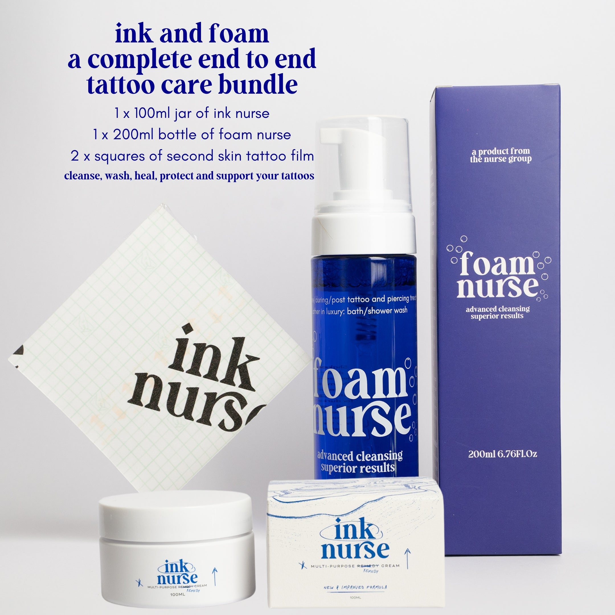 Ink + Foam Nurse Care Pack (the best kit for tattoo health and care) – Ink Nurse